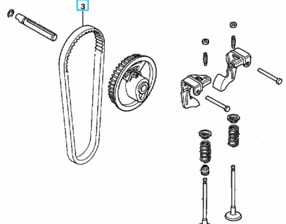 Ремень привода ГРМ (61YU7 G-200) для двигателя Honda GX100/GXR120 (EU20i/EU22i); Артикул Honda: 14400Z0D003 (Оригинал)