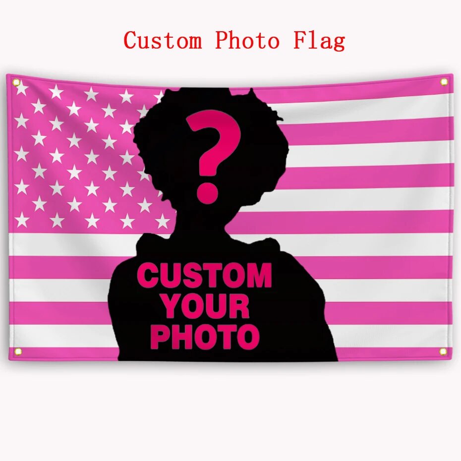 Персонализированный розовый американский флаг гобелен 90x150cm(35x59in)