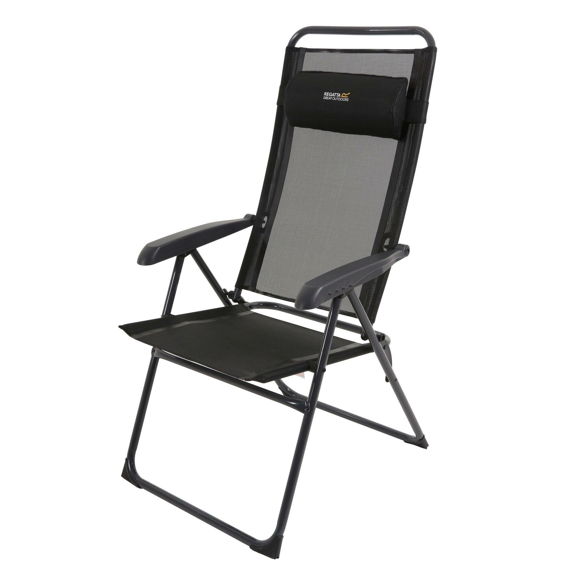 Decathlon Садовое туристическое кресло Regatta Colico, стальное, с функцией наклона, черное