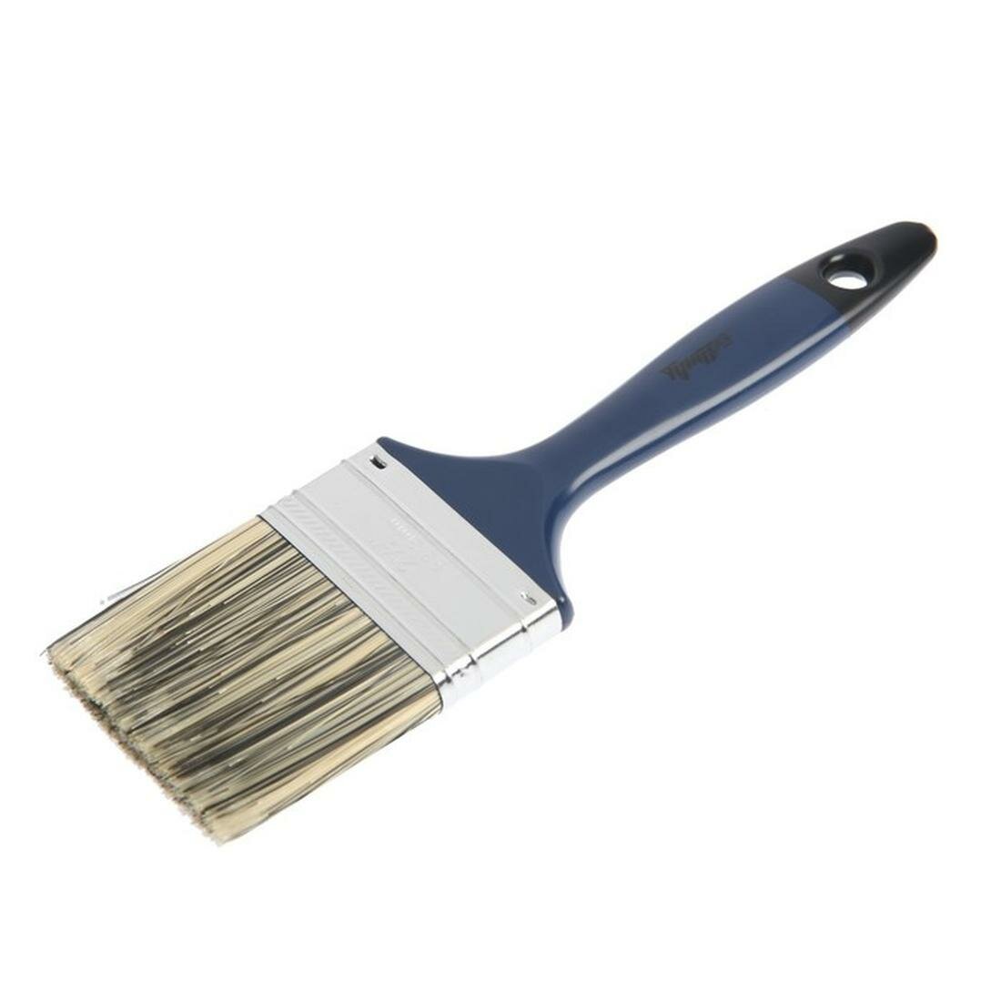Кисть плоская тундра, искусственная щетина, пластиковая рукоятка, 2.5", 63 мм
