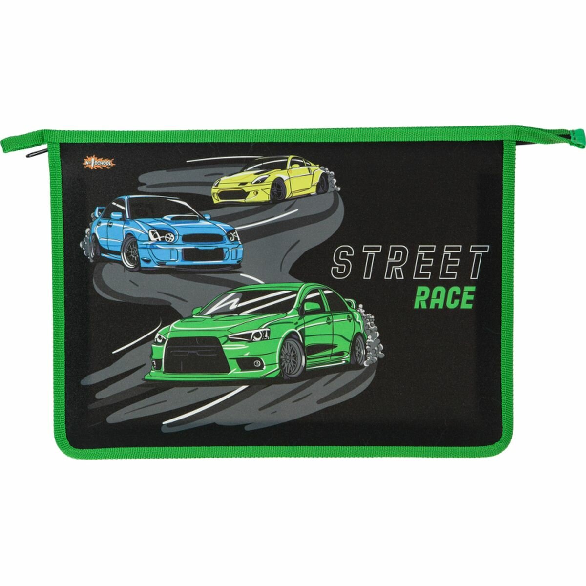 Папка для тетрадей 1 отделение, А4 Комус Класс Street race, на молнии