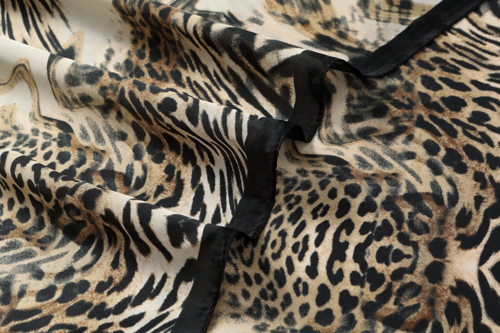 Шарф  scarf для девочек и женщин,172х80 см, черный/белый — фото 1