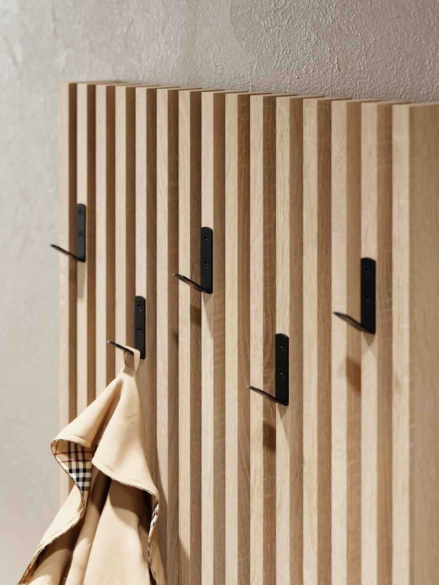 Крючок металлический для мебели дизайнерский в стиле Loft Фабрика Стиль, черный, 9 шт