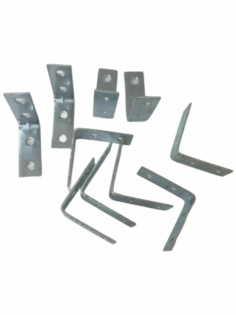 Уголок (кронштейн) крепежный мебельный металлический 40мм х 40мм х 15мм, комплект 20 штук