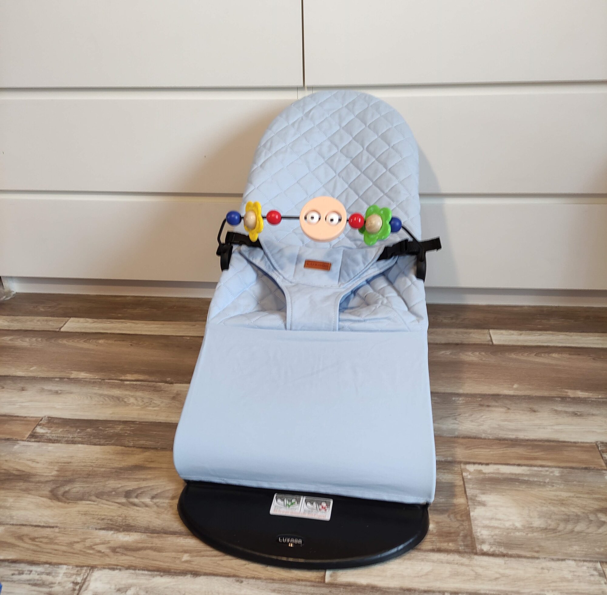 Детский шезлонг для новорожденных от 0 Luxmom цвет голубой