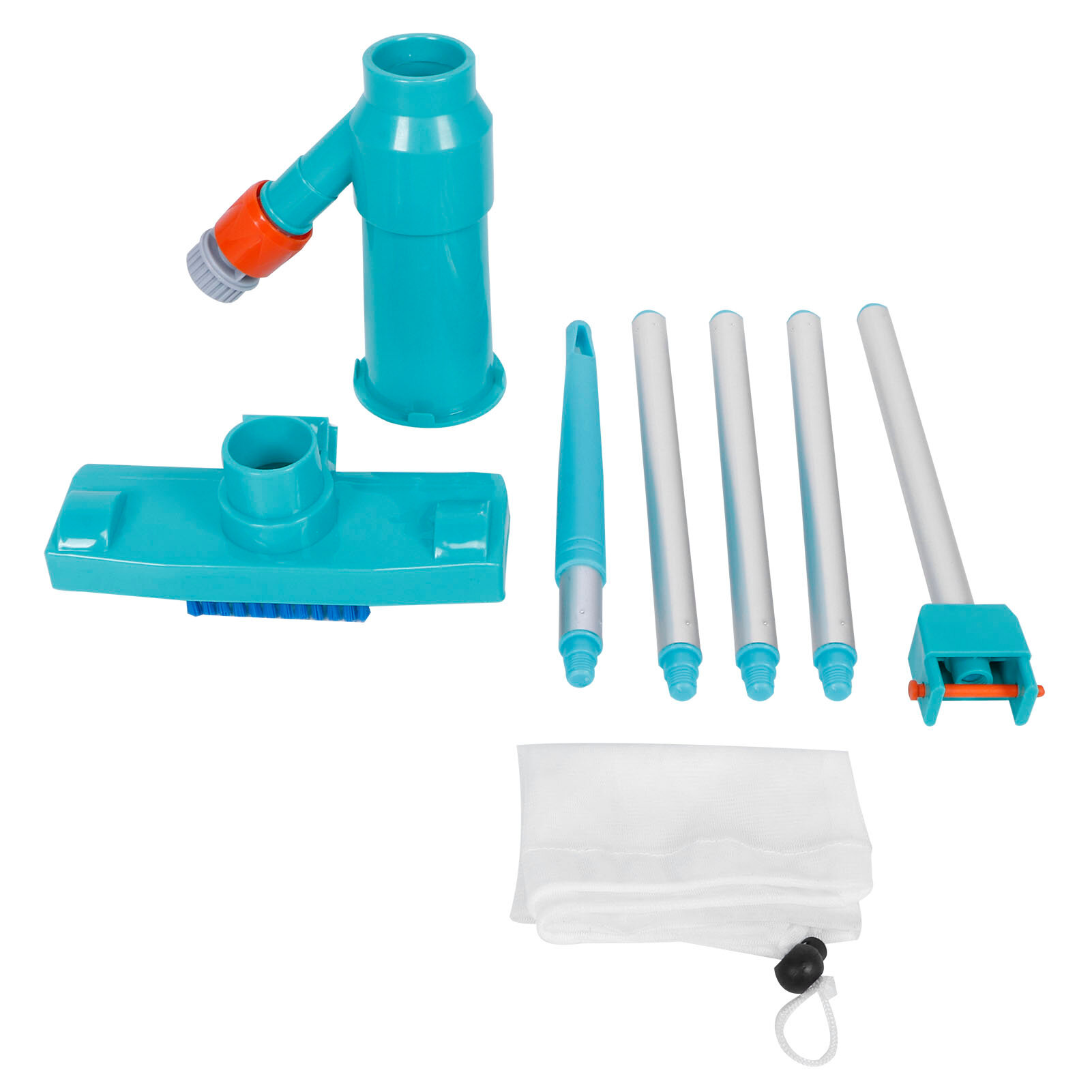 Портативный пылесос для бассейна: Комплект из 1 насадки 5 трубок и сетчатого мешка Эффективная очистка водоемов - Прочный легкий ABS вес 470г Надежный инструмент для чистки For Владельцы бассейнов прудов и джакузи