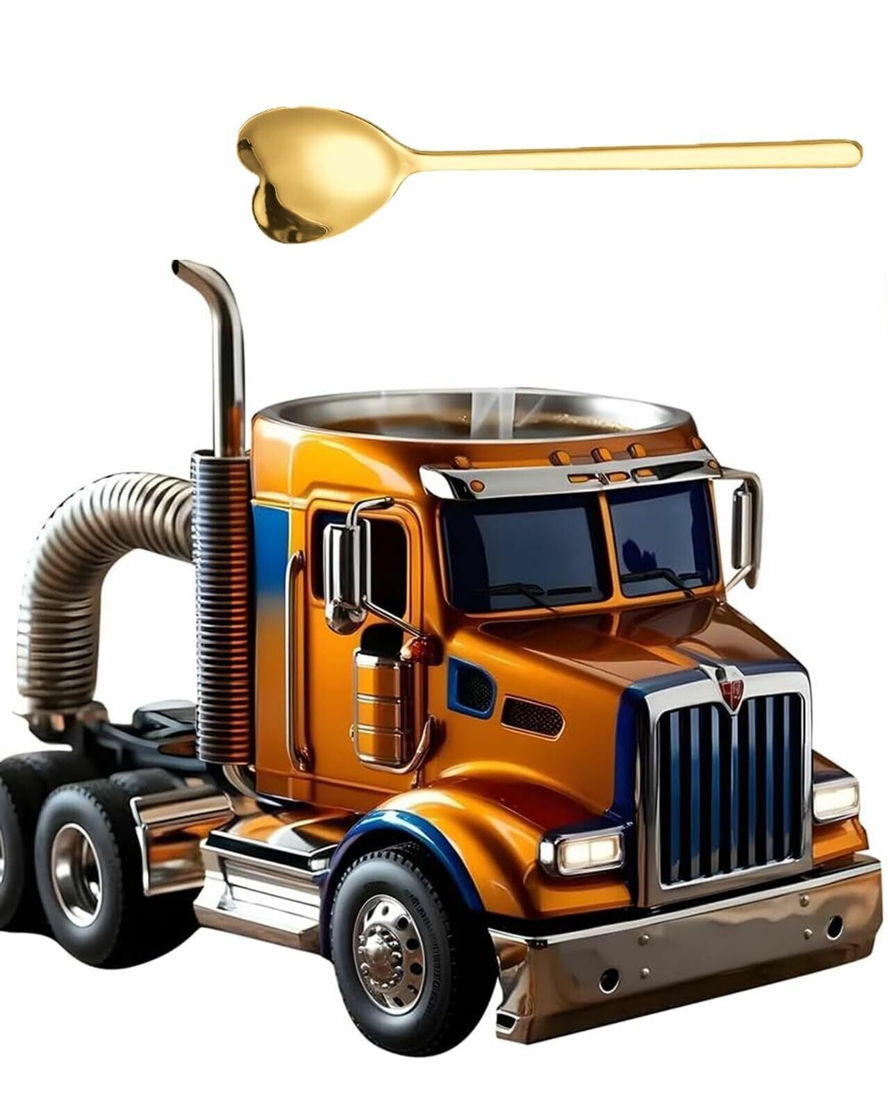 Кружка в форме полуприцепа "Кофейная", ручная работа, 325мл, жёлтая