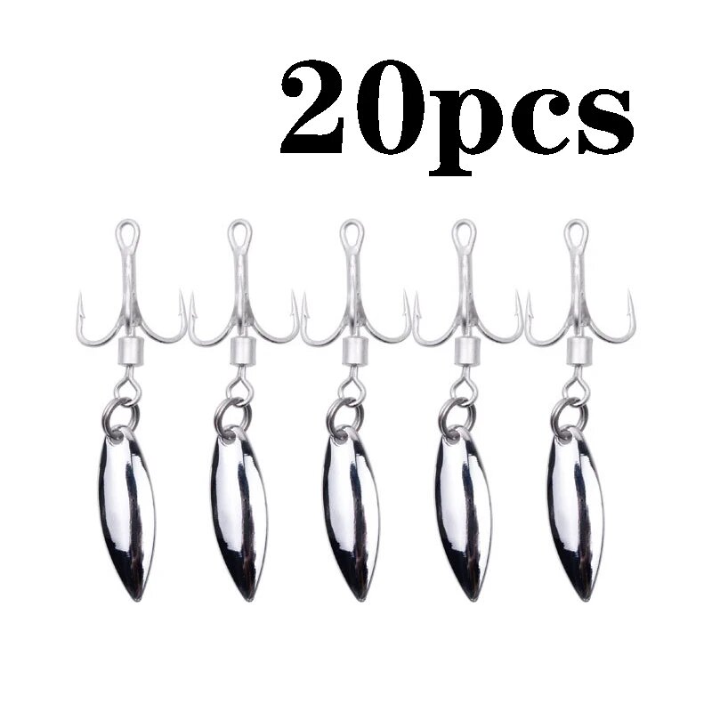 Рыболовные крючки тройники с блестками 20 шт, Size 2, B