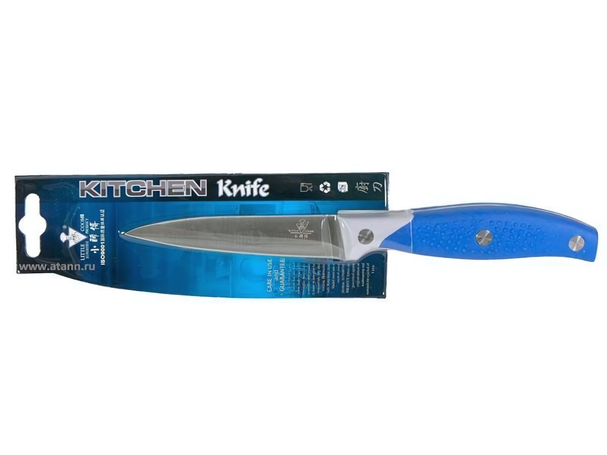 Кухонный нож "KITCHEN Knife", сталь, синяя рукоятка, универсальный
