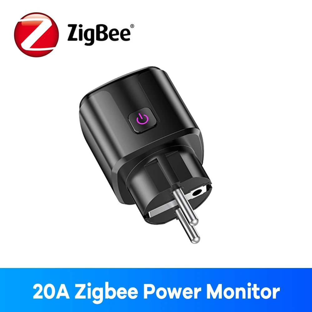 Умная вилка Zigbee BSD33 для розеток 20A Monitor BK, Tuya Zigbee