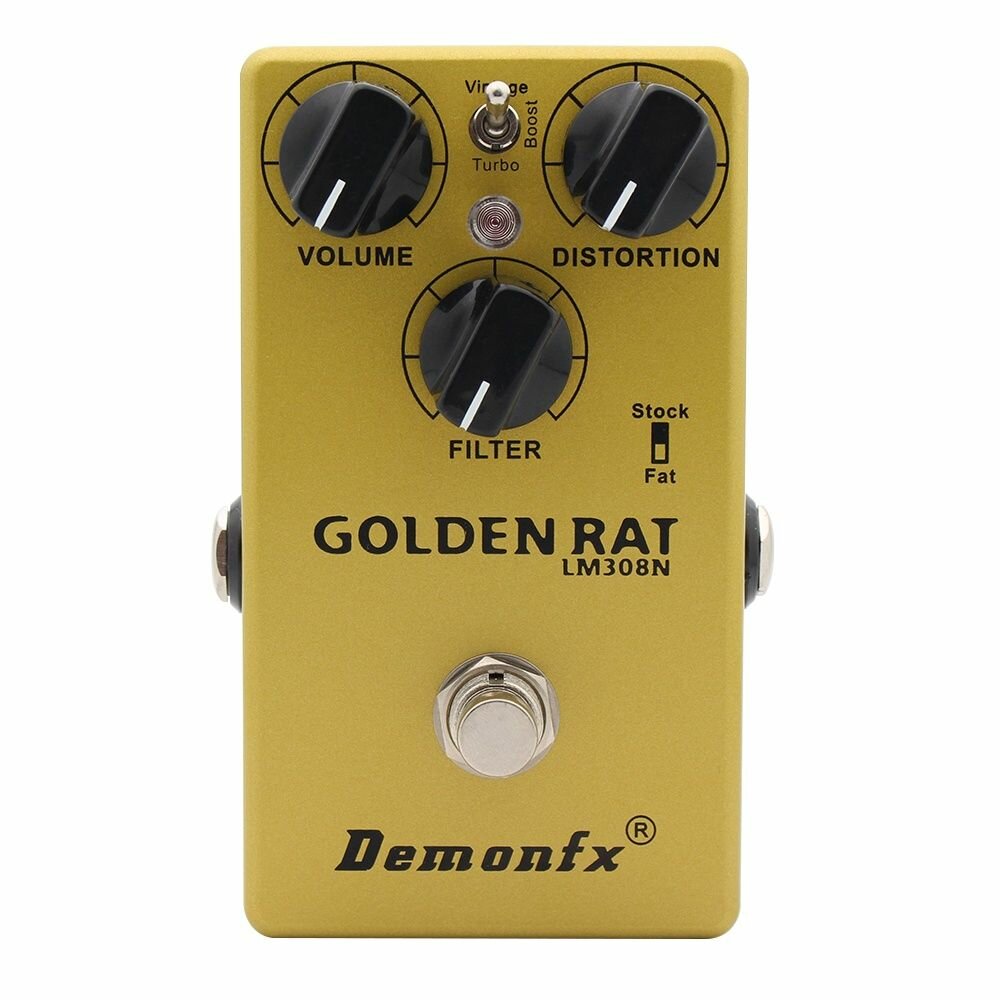 Demonfx GOLDEN RAT Педаль гитарного эффекта Fuzz Distortion Boost с трехрежимным тумблером