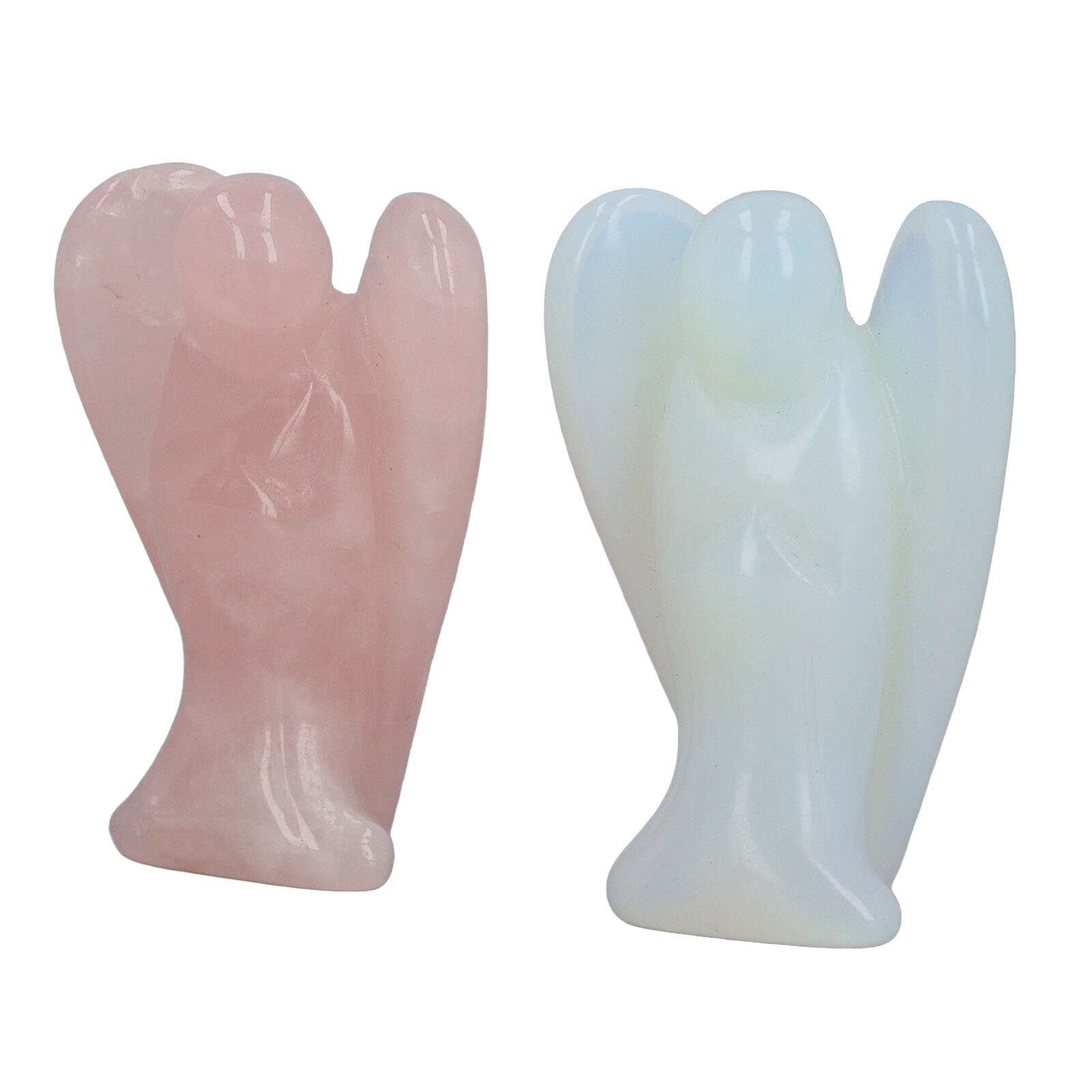 2 шт. Хрустальный ангел высотой 2 дюйма из опалита и розового кварца карманная статуэтка ангела-хранителя