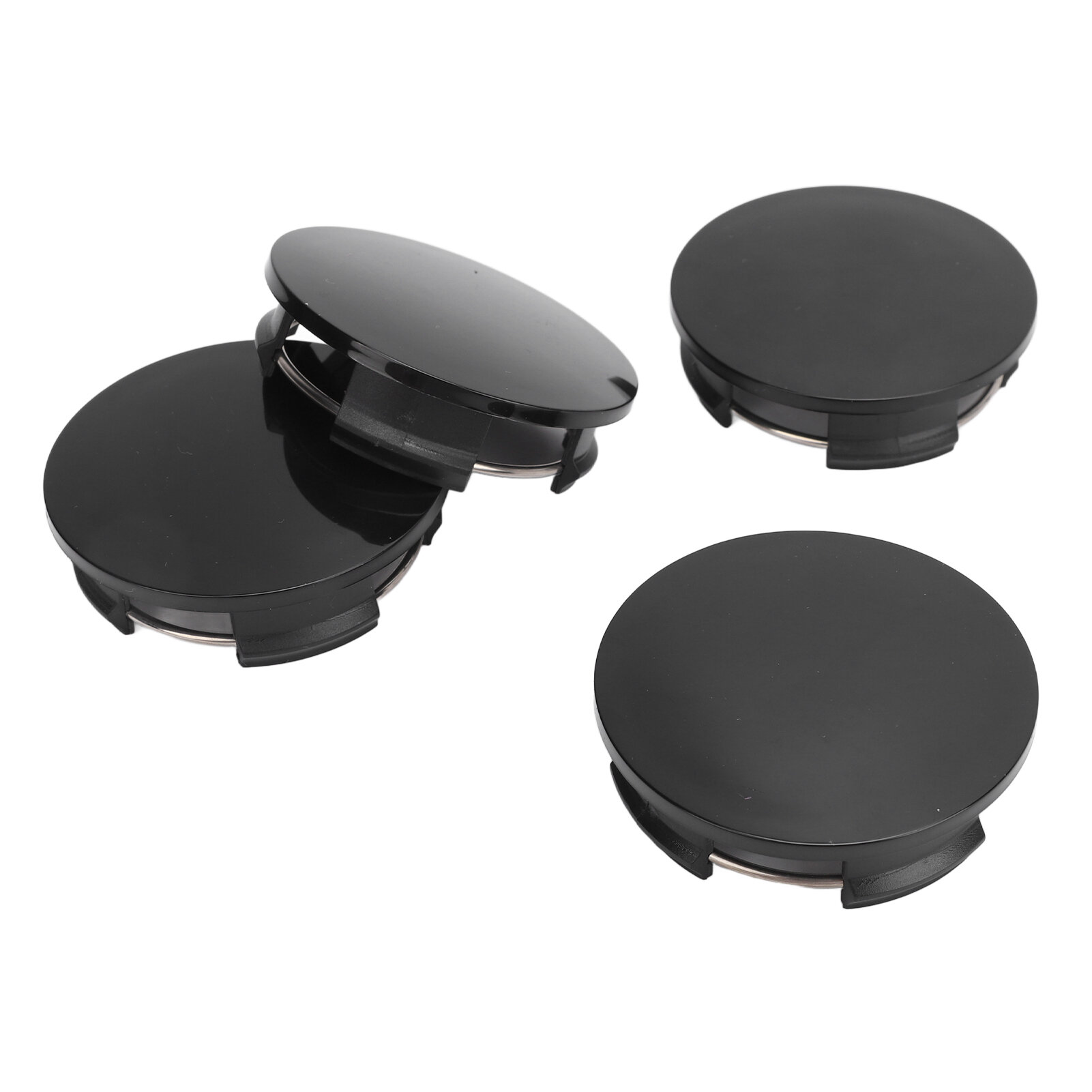 4шт Крышки Центра Колеса Пластиковые Универсальные Крышки Ступицы в Стиле Углеродного Волокна с Металлическими Зажимами Наружный Диаметр 57 мм