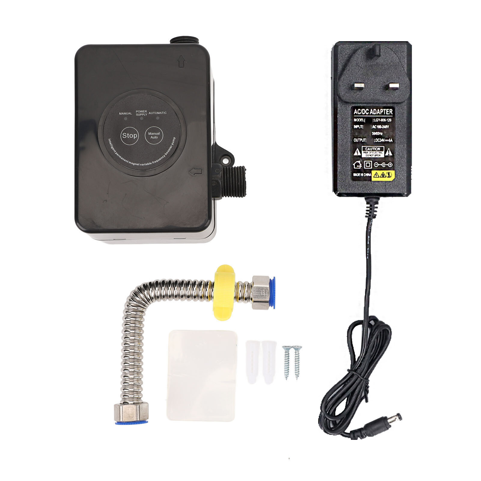 Насос повышения давления воды 100 Вт 32 л/мин, высота подъема 25 м, полностью автоматический, с низким уровнем шума, 24 В, для кухни и ванной комнаты с британской вилкой