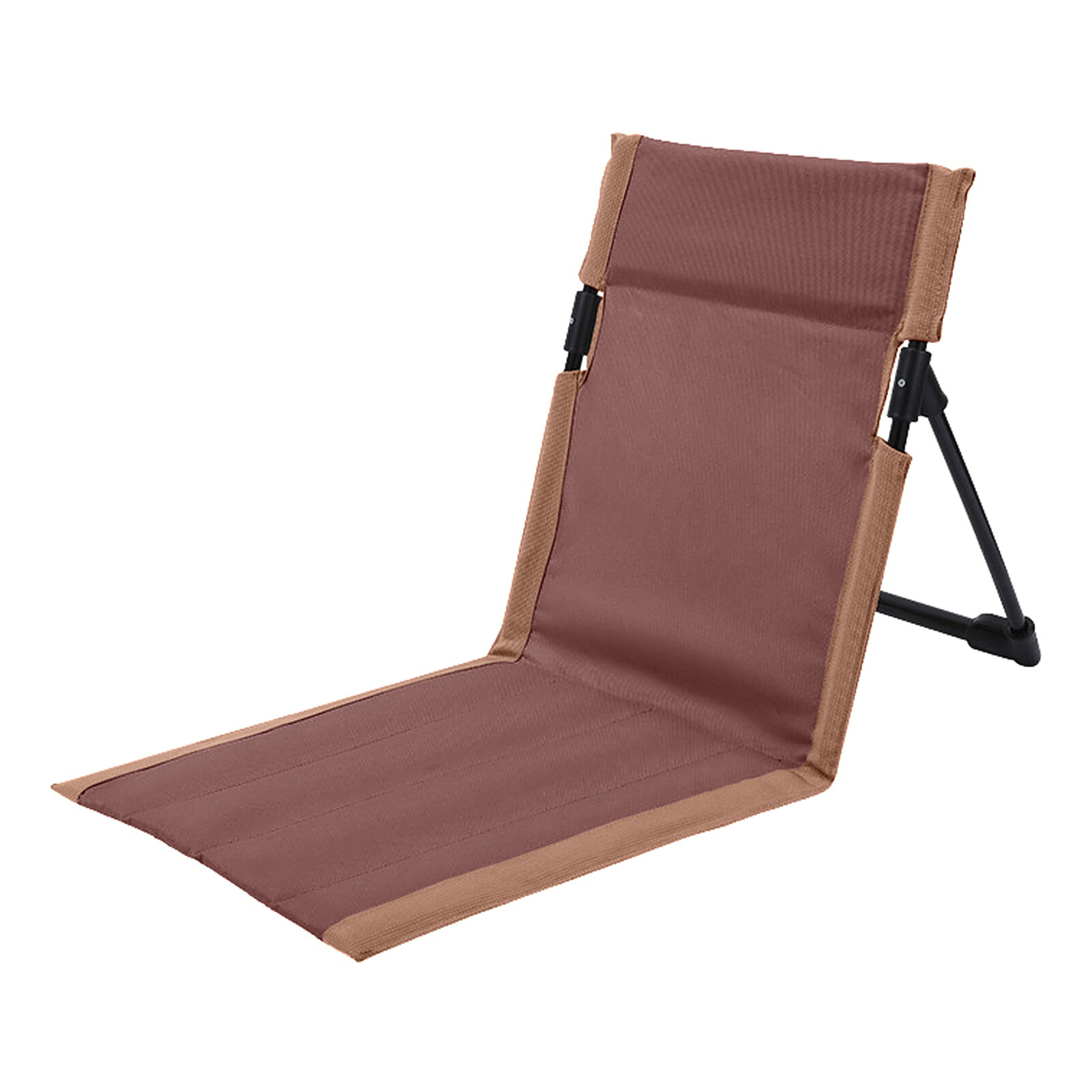 Outdoor Folding Beach Chair Camping Lightweight Single Chair Camping Portable Leisure Chair Travel Integrated Backrest Chair, Material: Polyester, Colour: Beige/ Army Green / Black / Brown (Optional), Package Size: 42.0*12.0*8.0cm / 16.5*4.7*3.1in,