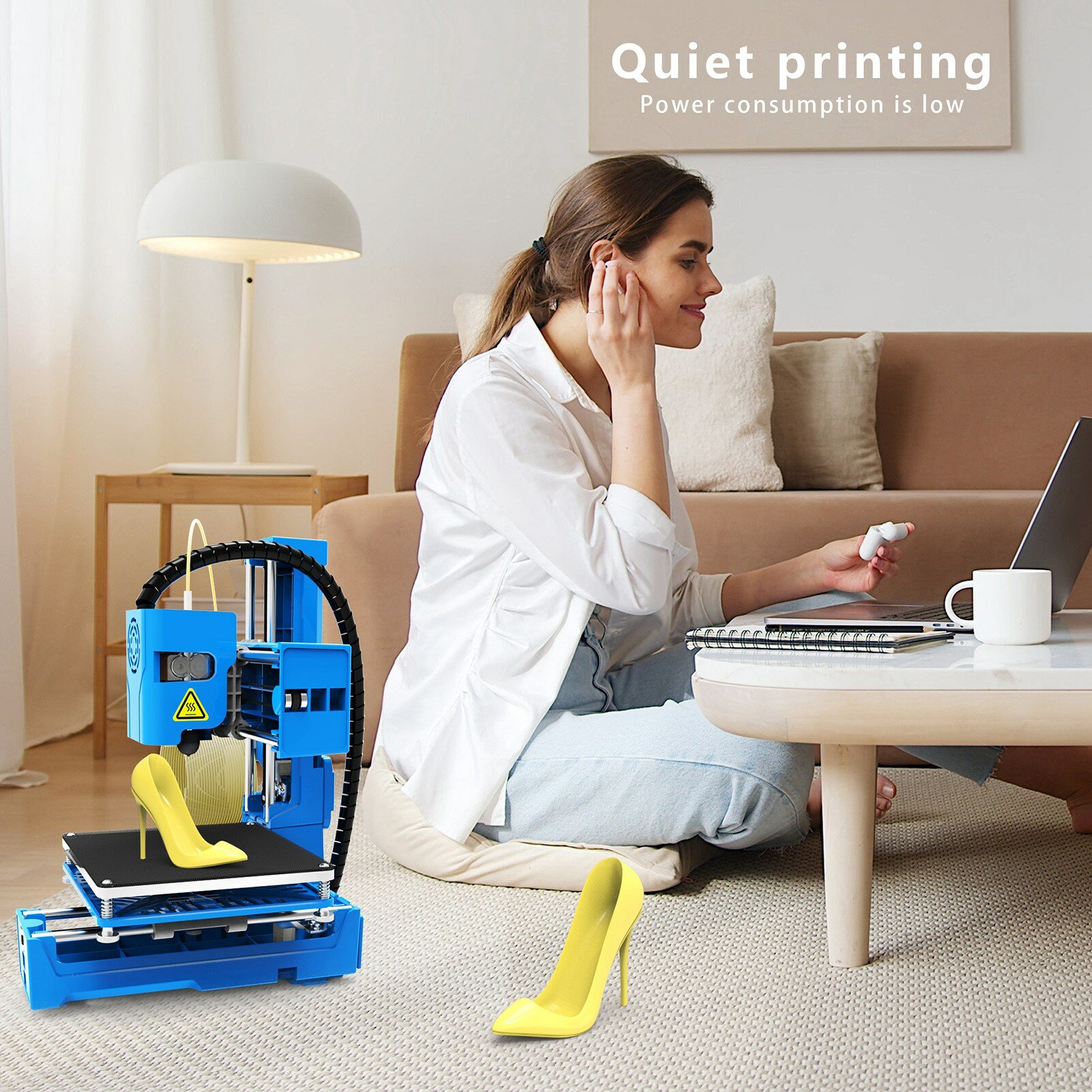 Детский 3D-принтер 100x100x100 мм Размер печати Простая установка Портативный бесшумный мини-настольный принтер
