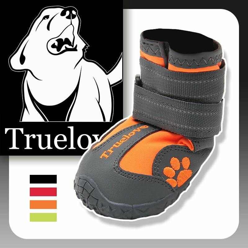Обувь для собак Truelove 4шт дышащие ботинки для собак с противоскользящей подошвой и светоотражающими ремешками для всех пород