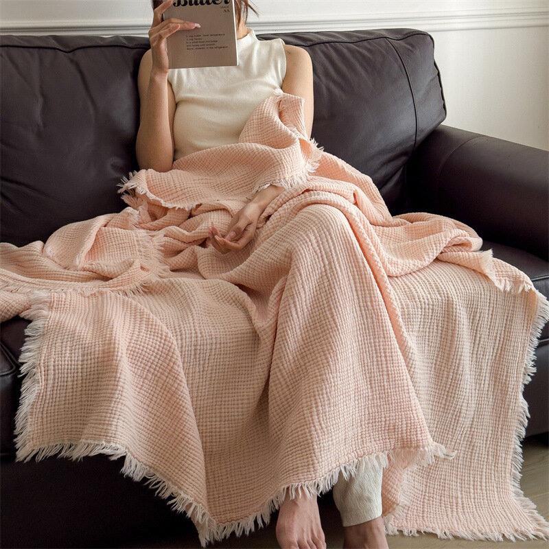 Офисное вязаное одеяло, ретро-диван одеяло, гостиная декоративное одеяло, высококачественное хлопчатобумажное одеяло
