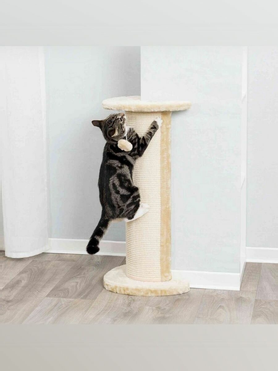 Trixie Когтеточка угловая Lorca 37 х 27 х 75см, с игрушкой, бежевая