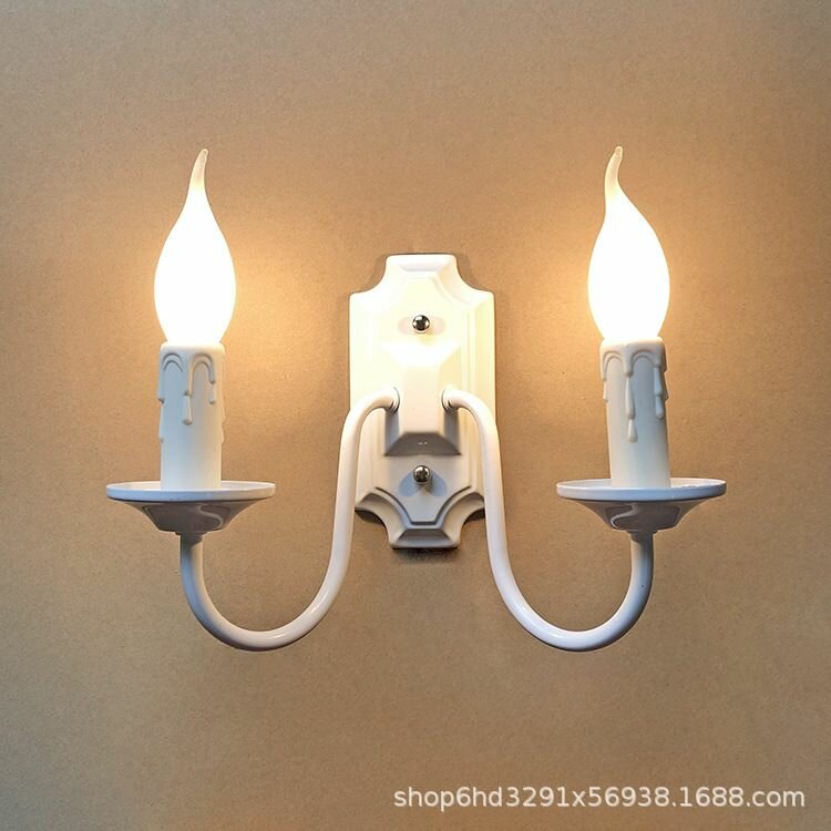 Винтажный настенный светильник с двумя плафонами E14 - элегантное черное бра для интерьераетильник, черный, E14