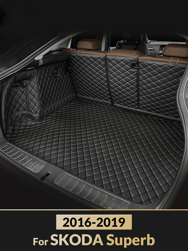 Lutehil Полный комплект (с боковинами) коврик для багажника автомобиля.5 шт. For SKODA Superb 2016-2025