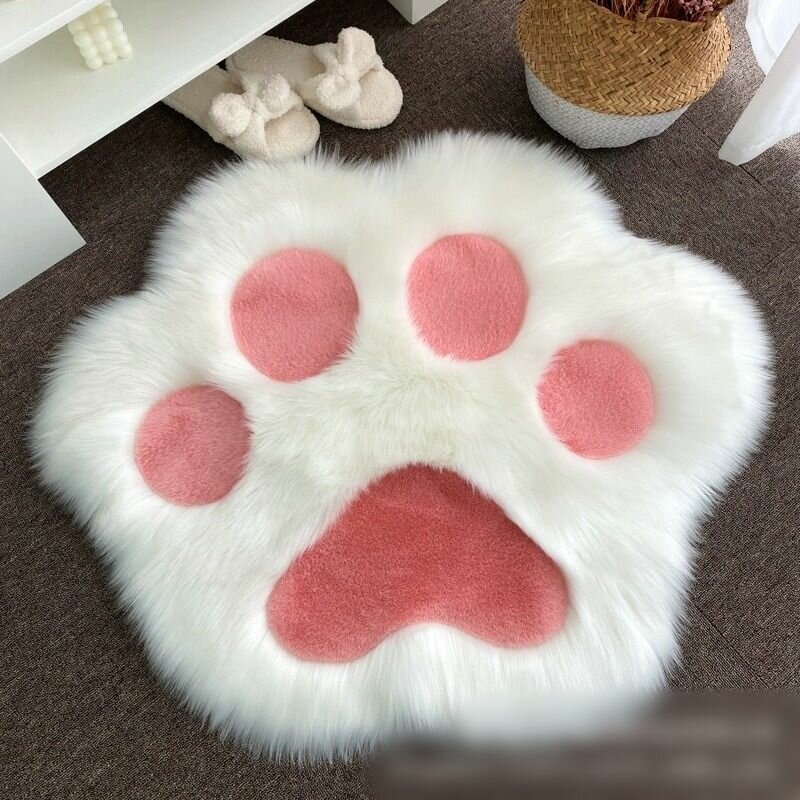 Ковер на пол с длинным ворсом серый ковер комнатный, прикроватный, пушистый в комнату, спальню, гостиную, прихожую Кошачья лапа