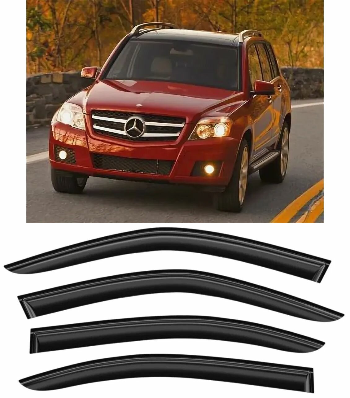 Дефлекторы боковых окон MERCEDES-BENZ Мерседес-Бенц GLK- klasse (X204) (2008-2012)