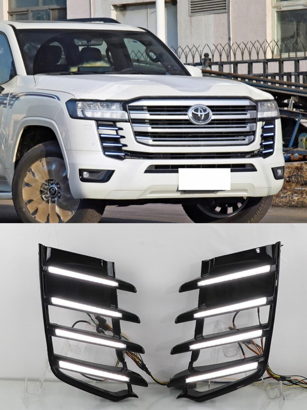 Тойота Ленд Крузер(Land Cruiser)/LC300 2022-2023 Фара решётки, Огни дневные ходовые, Многоцветная динамическая подсветка
