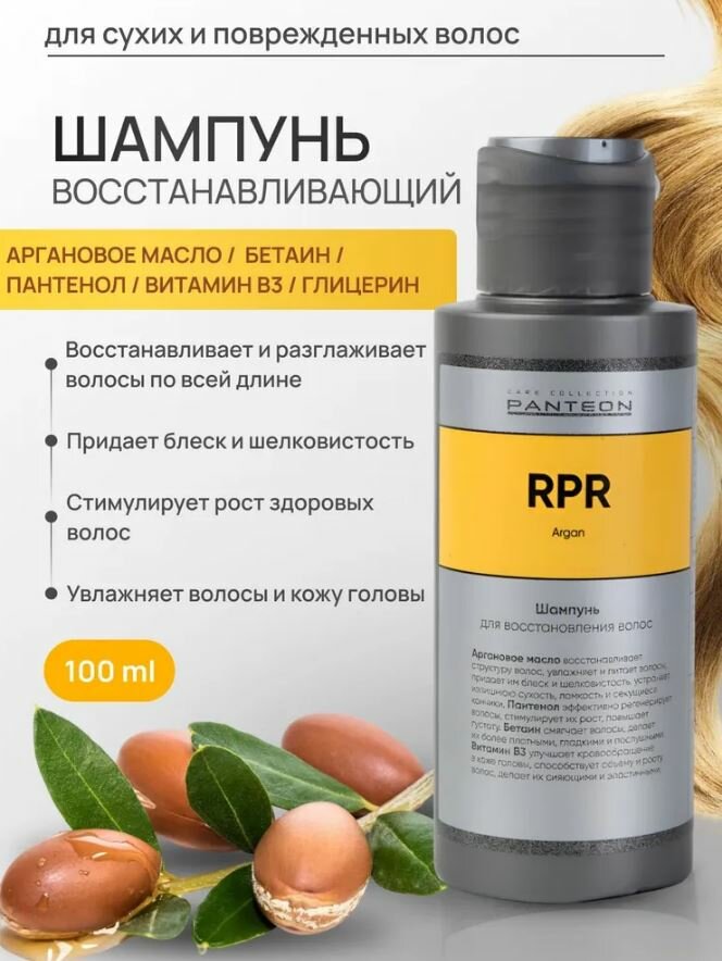 Panteon Шампунь для сухих и поврежденных волос Пантеон Argan 100 мл -