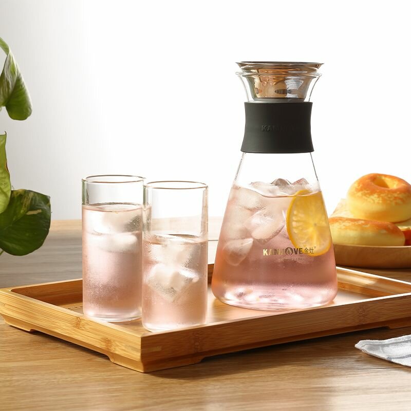 KAMJOVE Кувшин стеклянный Кристалл,1.2L заварочный чайник для цветочного чая__