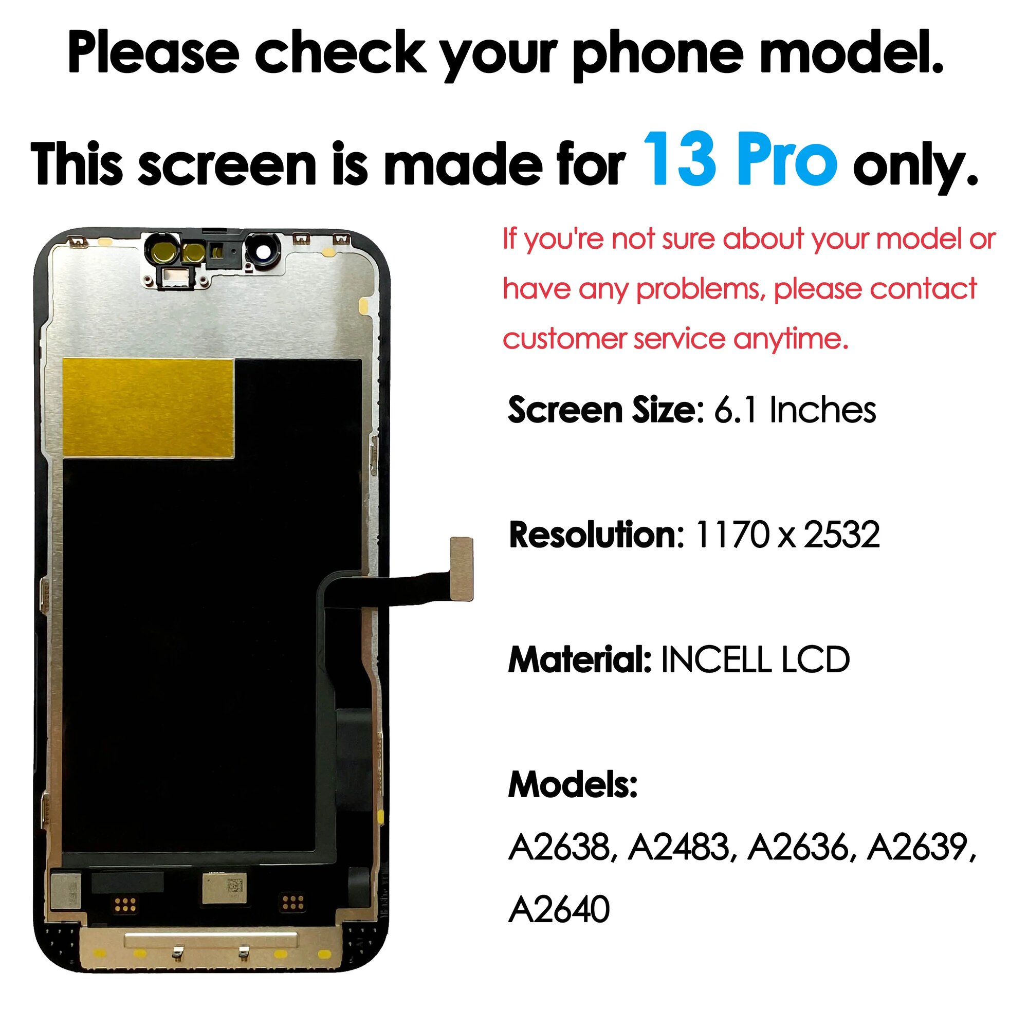 Высокое качество AAA incell ЖК-дисплей для iPhone 13 pro, сенсорный дисплей 13 pro, замена экрана, дигитайзер в сборе, запасные части, оптовая продажа