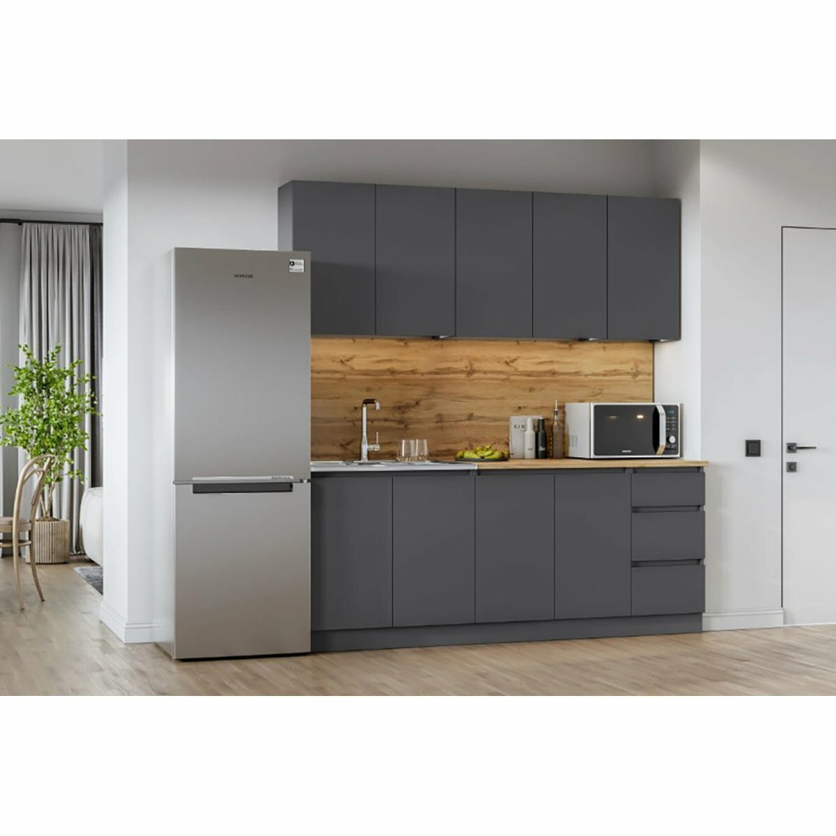 Кухонный гарнитур "Айден" про 2,0м - серый графит