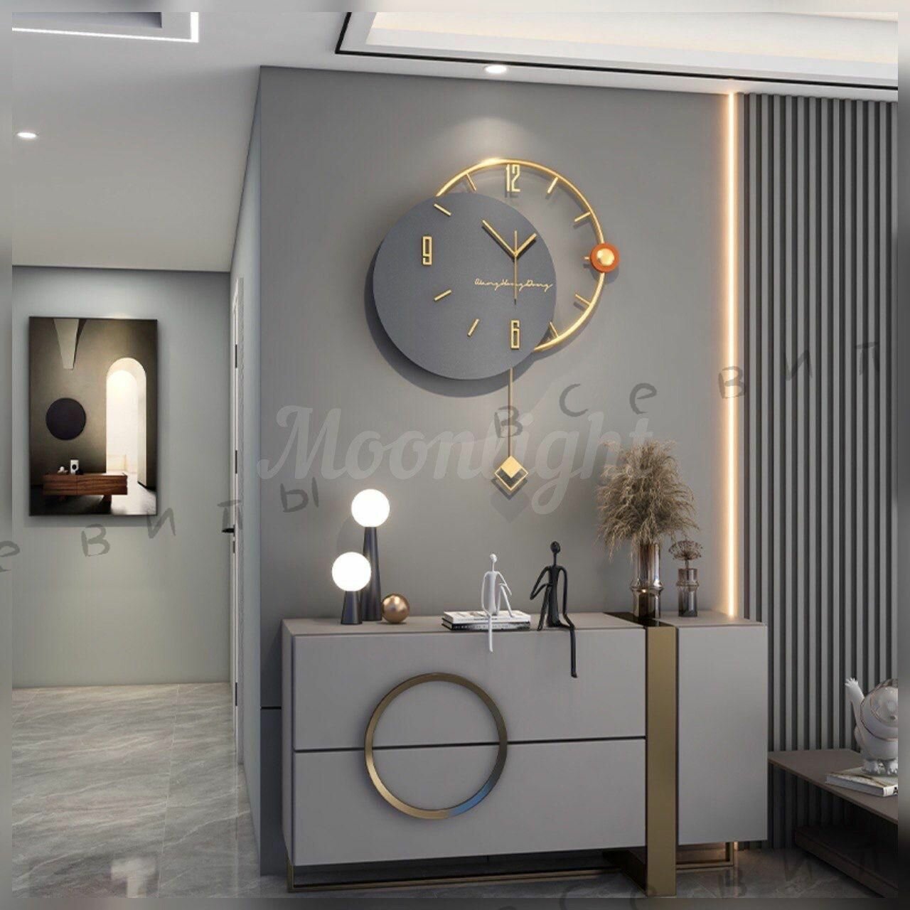 Настенные часы с маятником, бесшумные, большие, часы интерьерные, декоративные