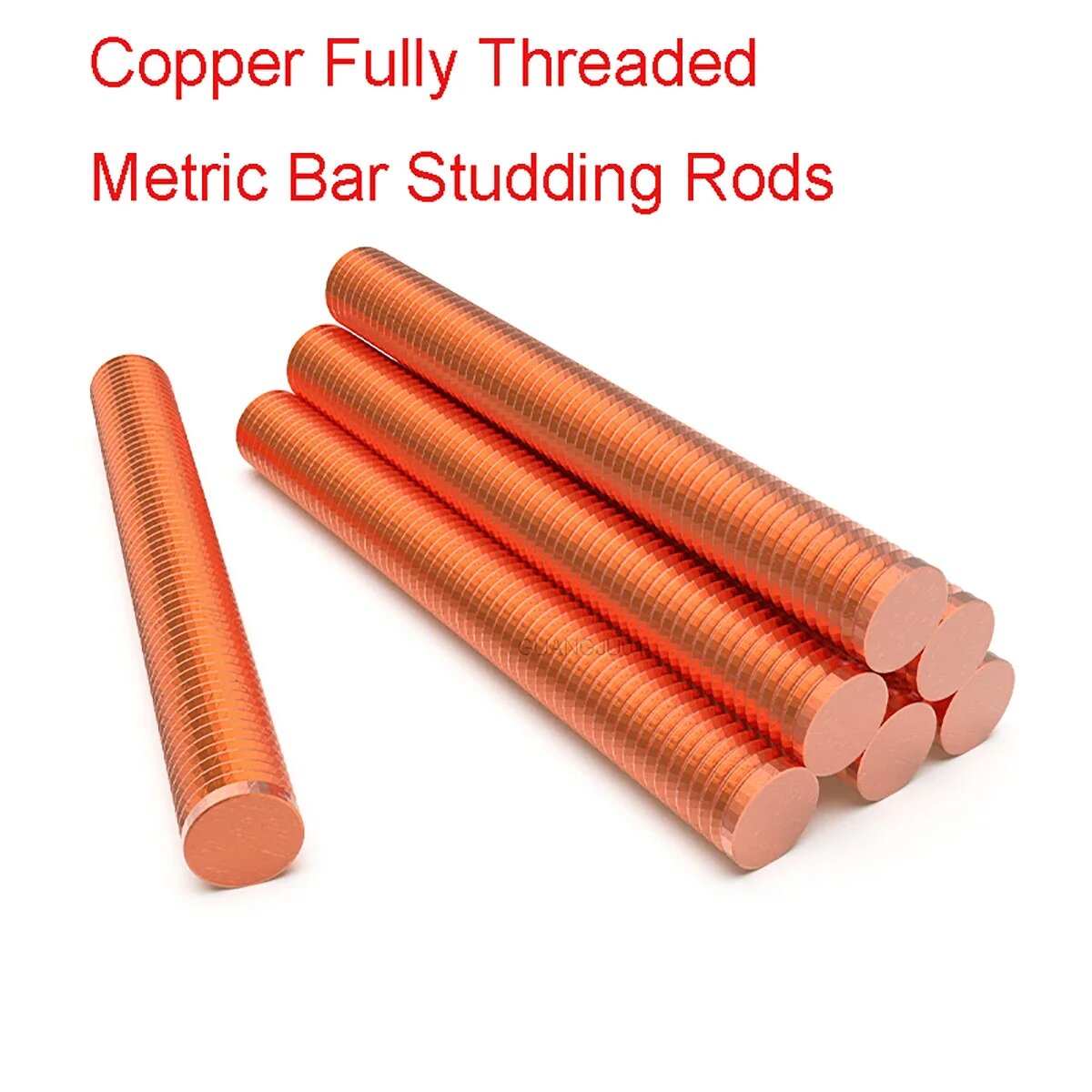 Медные стержни метрических стержней с полной резьбой M4 M5 M6 M8 M10 M12 M14 Длина 30–500 мм