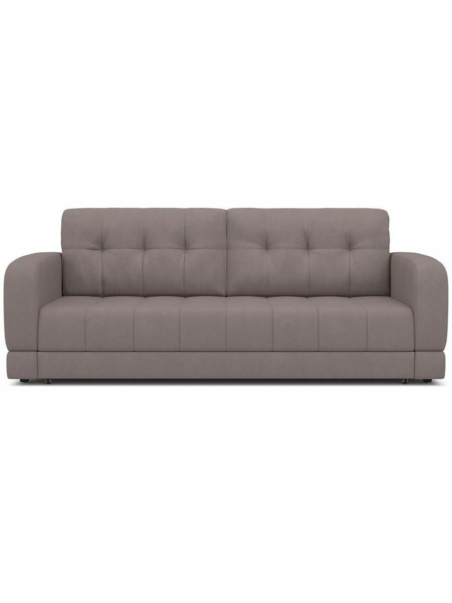 Прямой диван-кровать раскладной PUSHE Бейкер 2, велюр, коричневый Formula 290