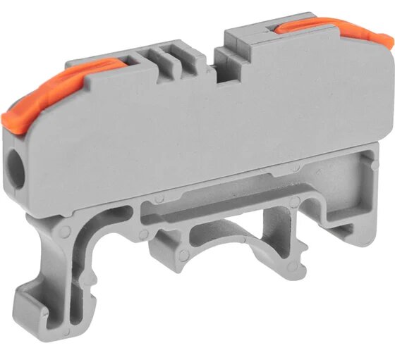 Набор Клемма Rexant соединительная проходная, 1 полюс, крепление на DIN-рейку (0,08-4 мм²), серая {07-6263-1} (5 шт)