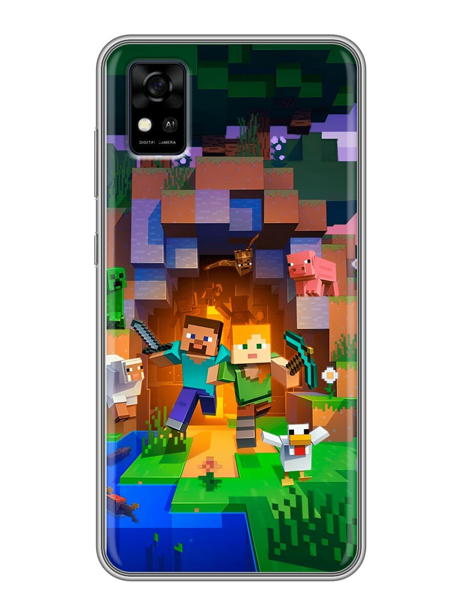 Чехол для ZTE Blade A31 с принтом Minecraft Майнкрафт (ЗТЕ Блейд А31)