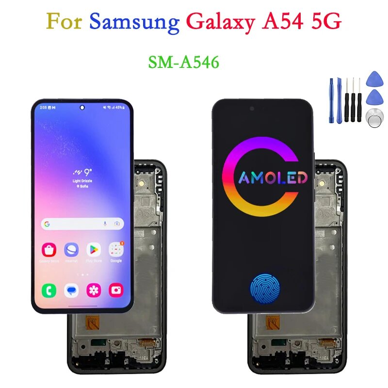 Протестированный AMOLED дисплей для Samsung A54 5G LCD A546U A546B A5460, дисплей с сенсорным экраном, дигитайзер для Samsung A546, сменный ЖК-дисплей