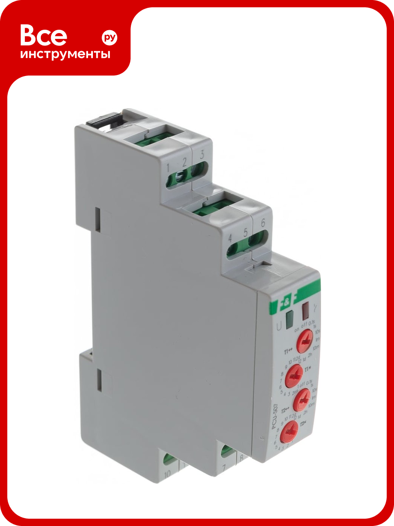 Реле времени F&F PCU-507, 2 независимые выдержки времени EA02.001.022