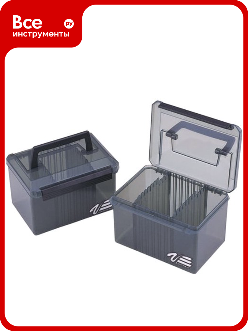 Рыболовная коробка MEIHO Versus VS-4060 Black 185х145х123 мм VS-4060-B, пластиковый, съемный, ударопрочный,