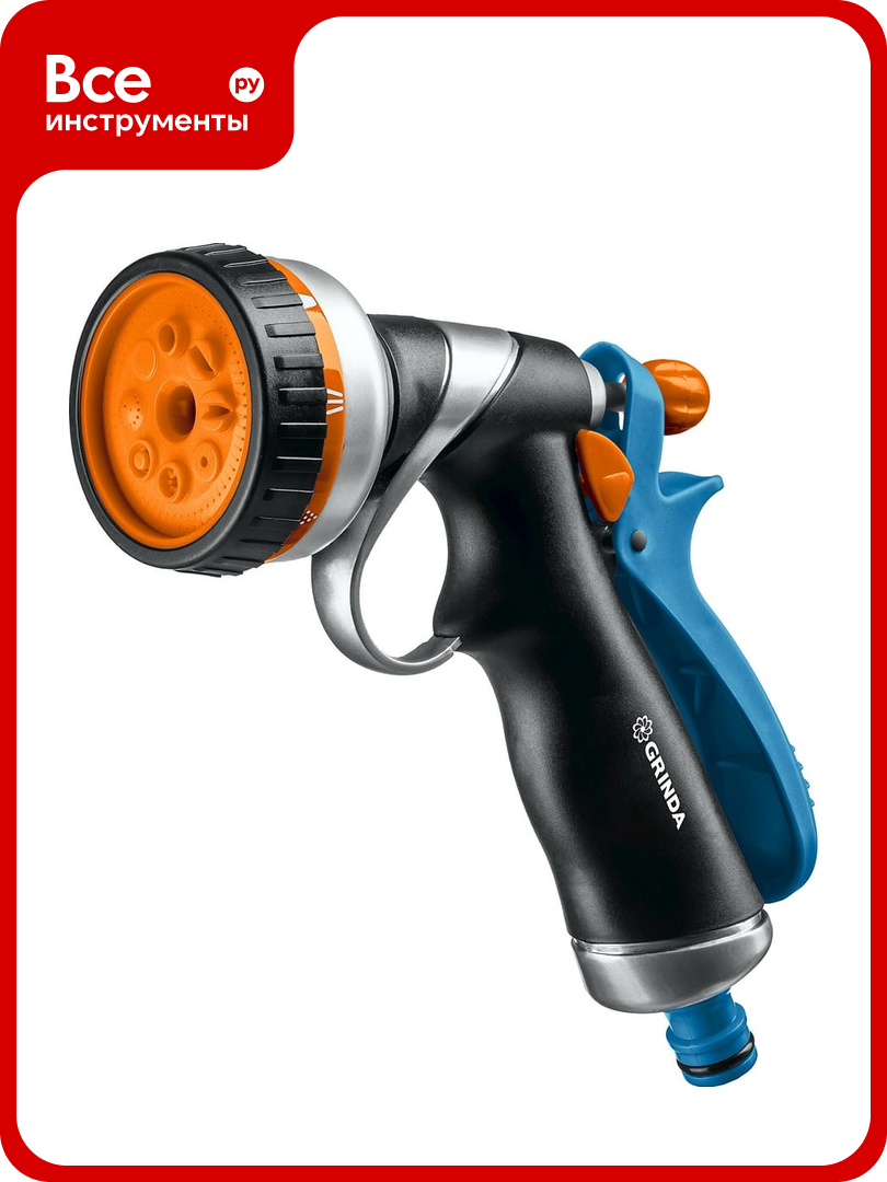 Металлический поливочный пистолет GRINDA PROLine RM-8 8 режимов, TPR покрытие 8-427143_z02