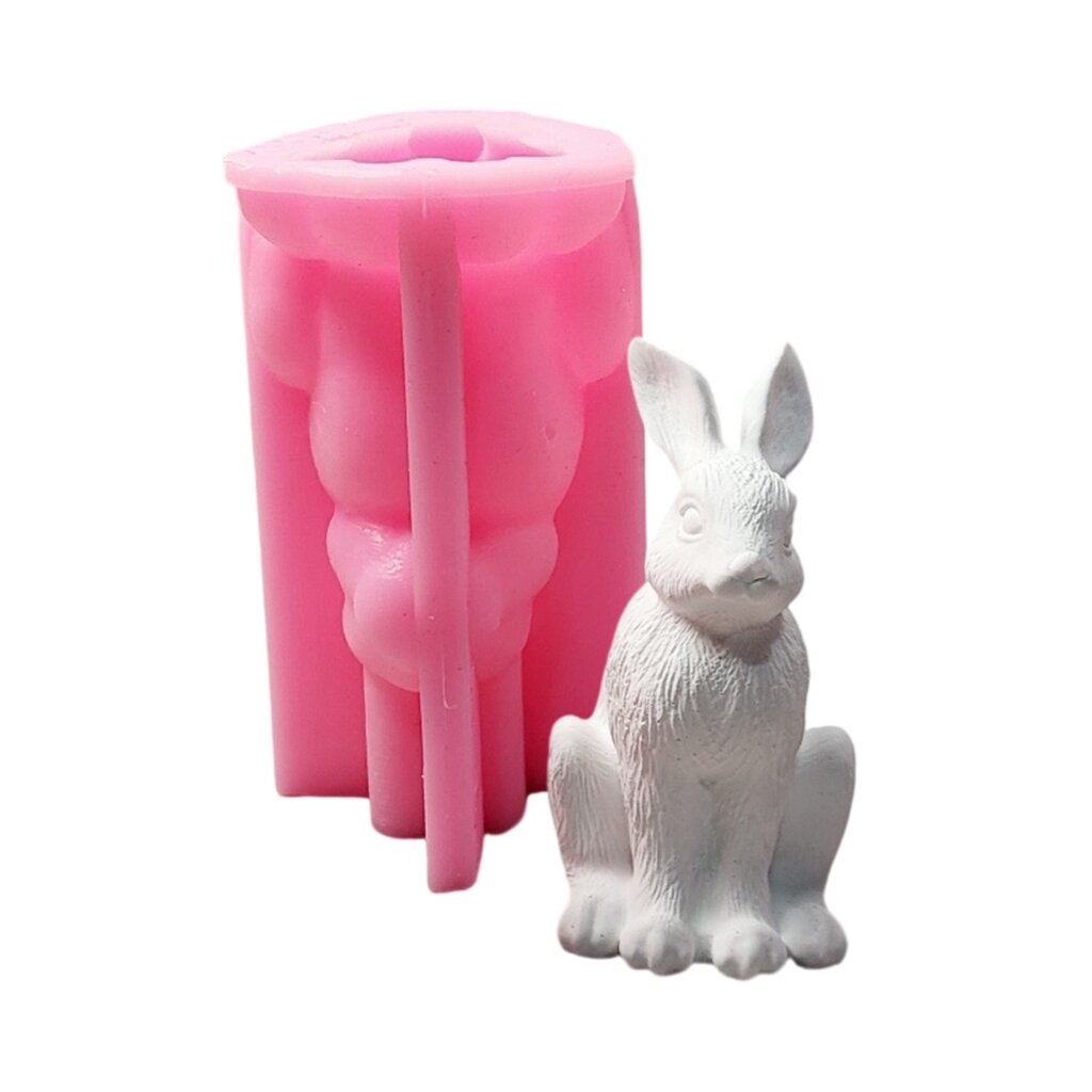 3D Кролики Фигурка Животного Силиконовые Формы Для Свечей для Изготовления Мыла Из Гипса, Цементной Глины, Силиконовых Форм