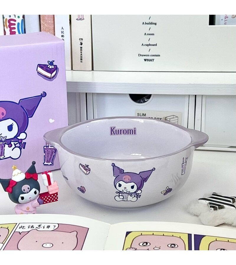 Милая мультяшная керамическая суповая тарелка Sanrio / Детская рисовая чаша Куломи