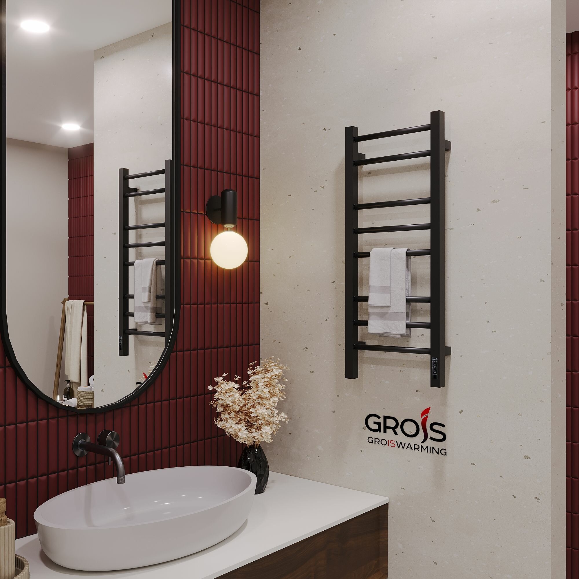 Полотенцесушитель электрический Некс GR-112 400*800 П8 универсальный черный