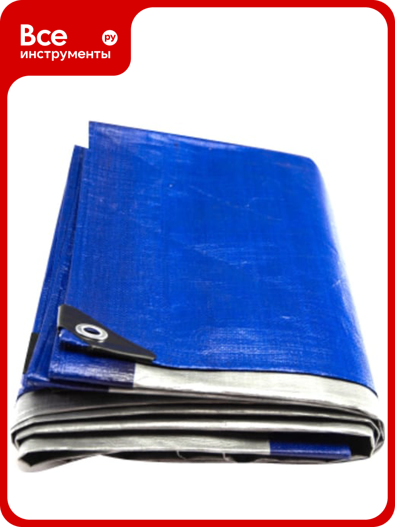 Тент укрывной Тарпаулин 3х5 м, 180 г. м. кв, синий ООО ПКФ брезент В35180109, Углы тента усилены пластиковым уголком