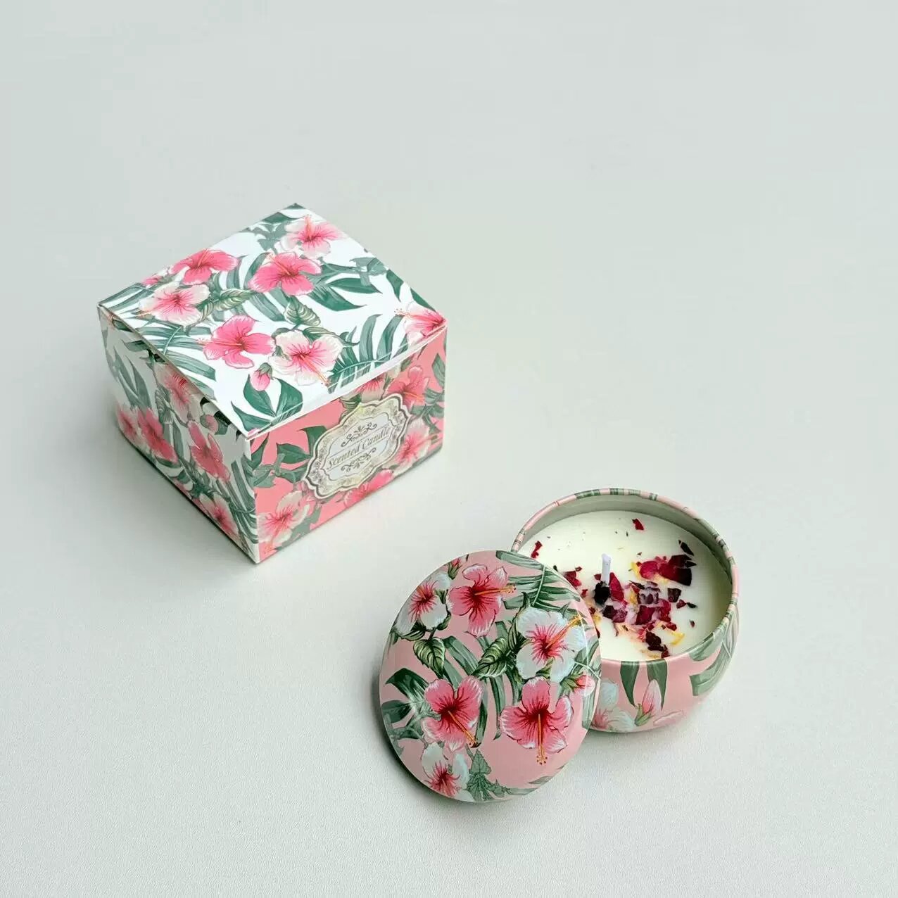 Подарочная коробка "Атмосфера", для ароматических свеч, розовый пион, 170 г