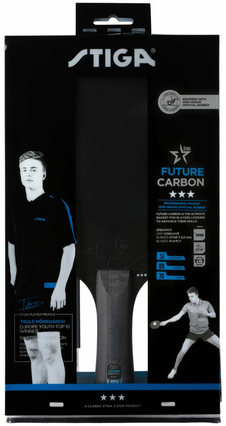 Ракетка для настольного тенниса STIGA Future Carbon 3-star, карбон