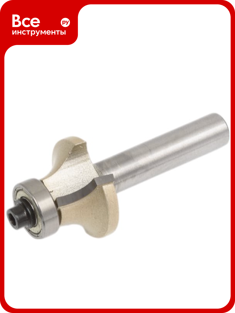 Фреза кромочная калевочная с нижним подшипником стф-1017м, R6 мм, хв-к 8 мм Strong стф-10172511 25x11