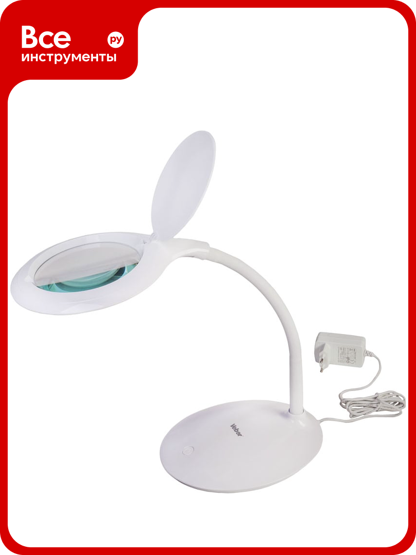 Настольная лупа Veber 8611 3D 3 дптр, 127мм с подсветкой LED, для профессионалов и любителей ручных ремесел