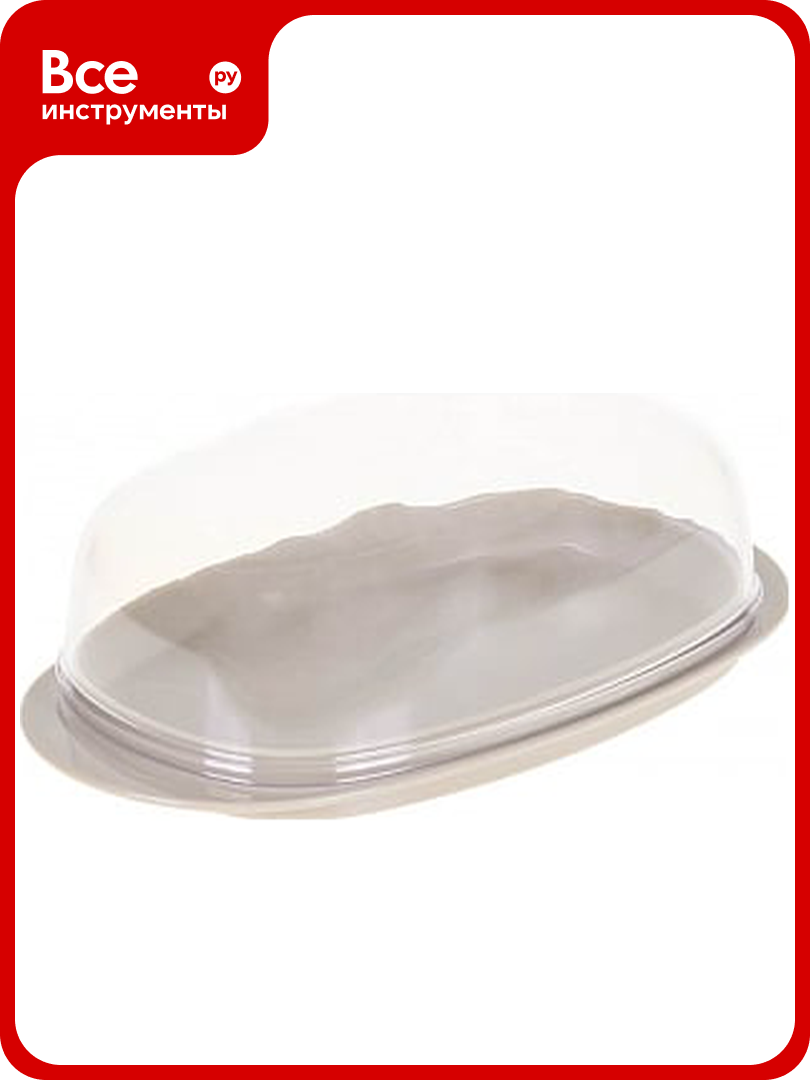 Масленка IDEA кристалл (Латте) М 1126 для дома, без ручки, полистирольный корпус, однотонный коричневый